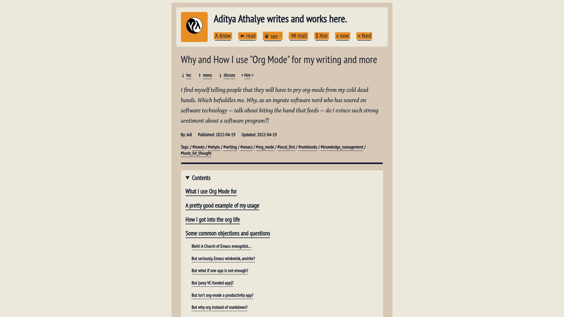 Why and How I Use “Org Mode” for My Writing and More – Agile Writing