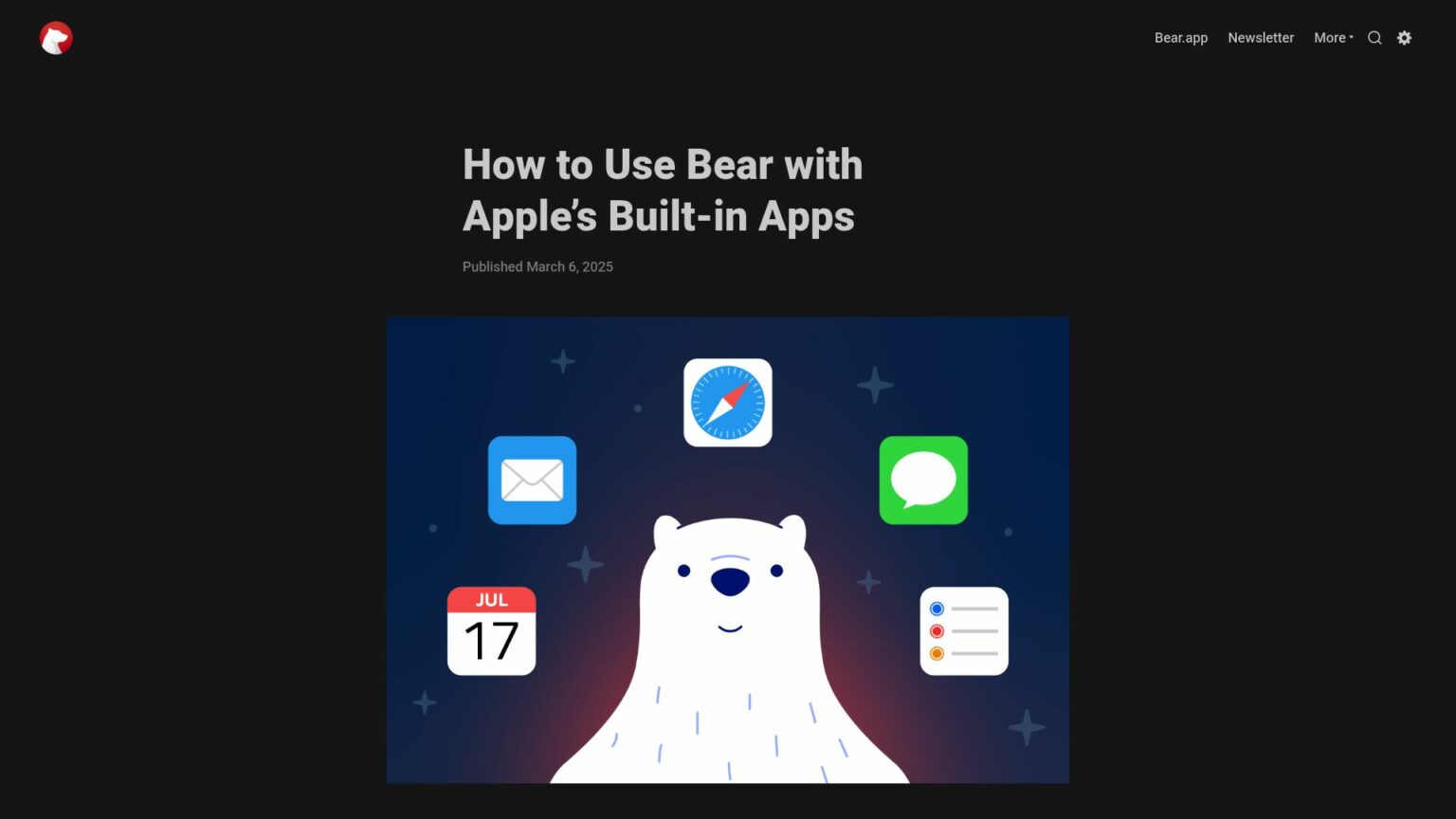 How to Use Bear With Apple’s Built-in Apps – Agile Writing