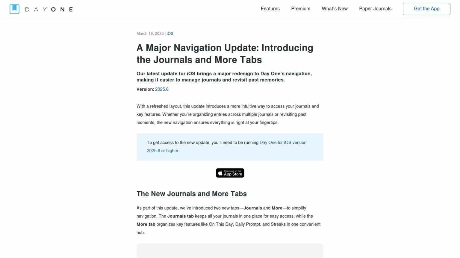 A Major Navigation Update: Introducing the Journals and More Tabs ...
