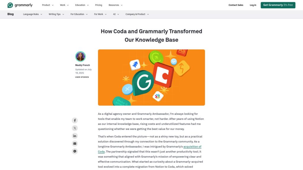How Coda and Grammarly Transformed Our Knowledge Base – Agile Writing