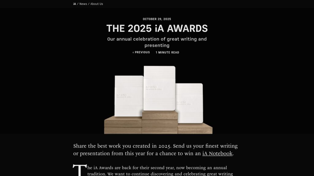 The 2025 iA Awards – Agile Writing