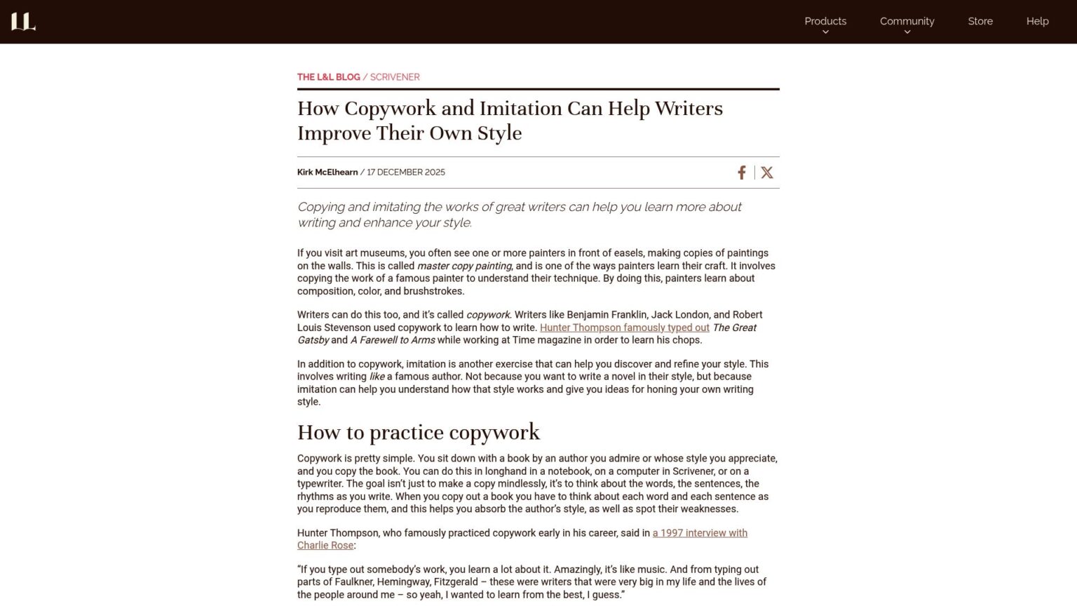 How Copywork and Imitation Can Help Writers Improve Their Own Style ...
